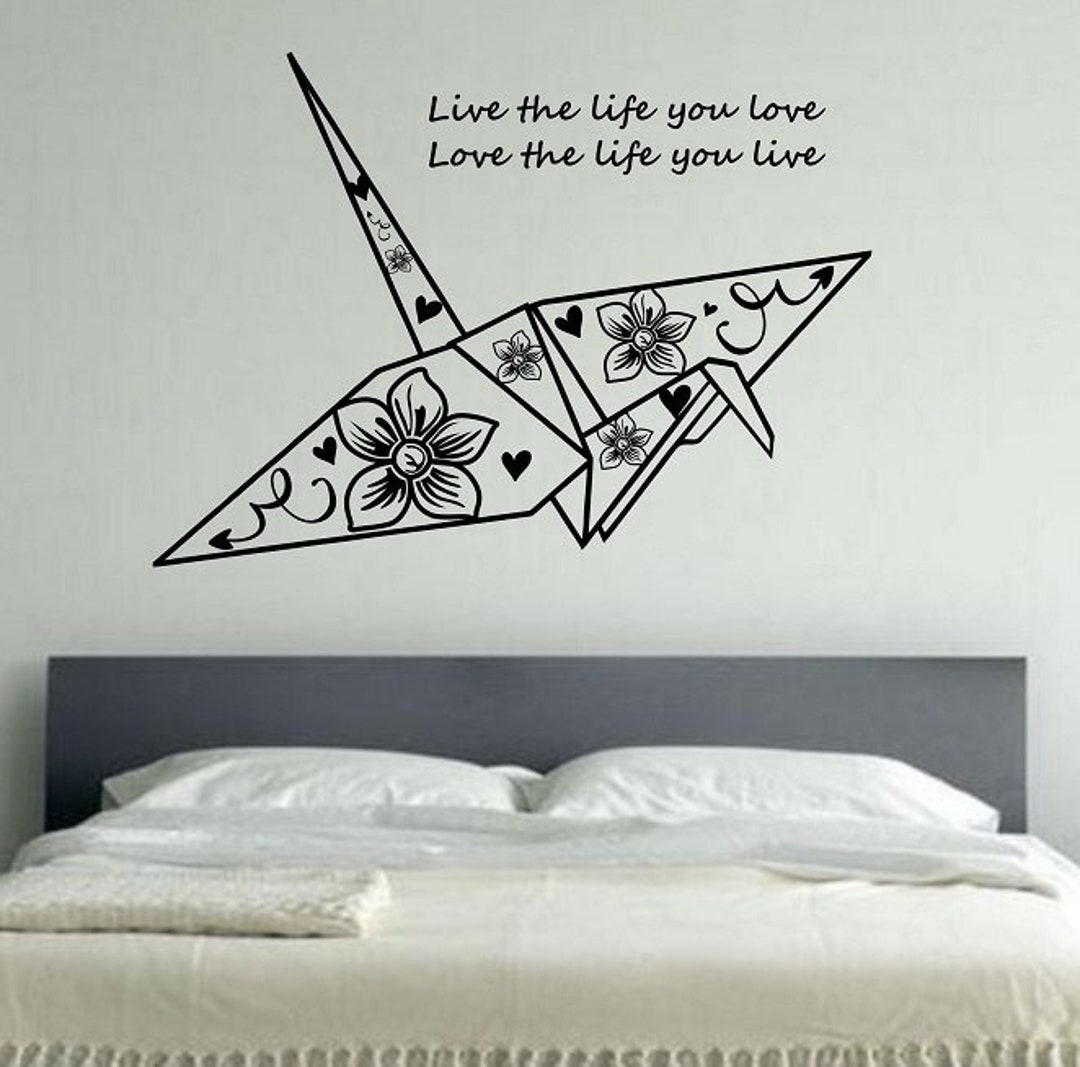 Origami Crane Wall Decal Sticker Art Decor Bedroom Design Mural Birds ...