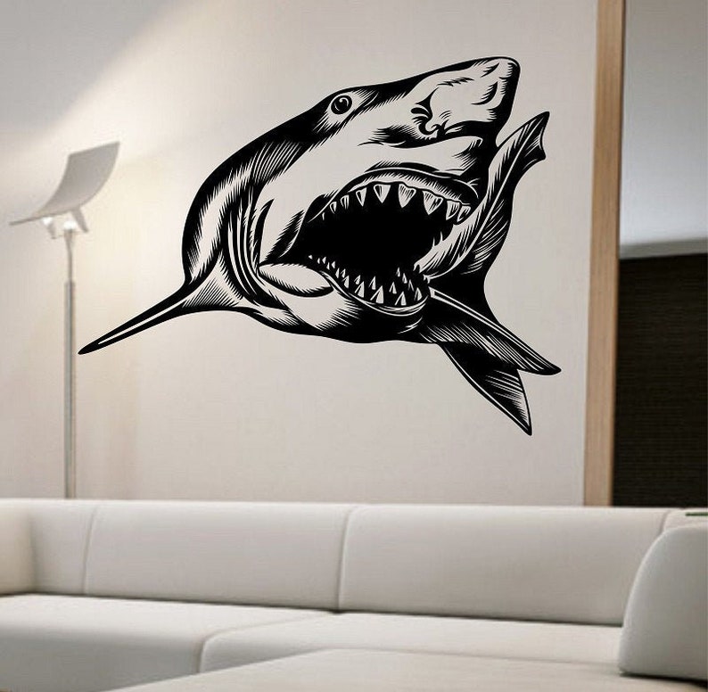 Great White Shark Wall Decal Sticker Art Decor Bedroom Design Mural ...