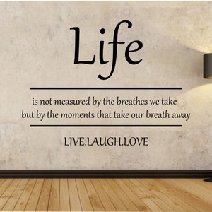Life Quote Wall Decal Vinyl Sticker Art Decor Bedroom Design Mural Love ...