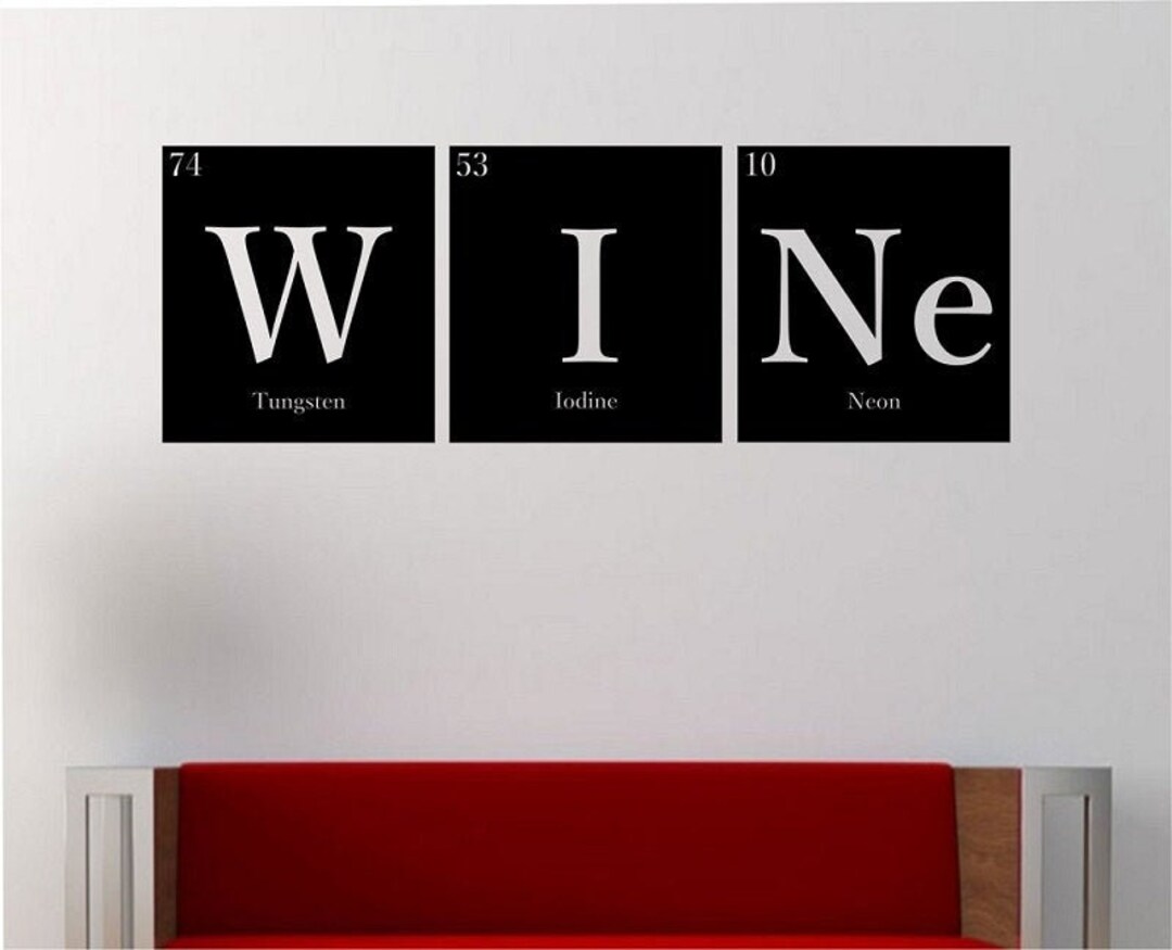 WINE Periodic Table Elements Vinyl Wall Decal Sticker Art Decor Bedroom ...