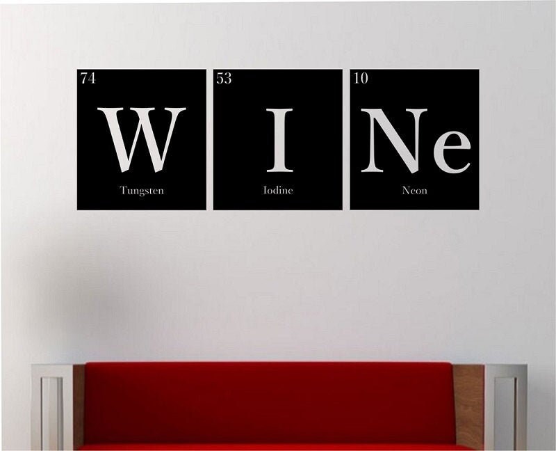 WINE Periodic Table Elements Vinyl Wall Decal Sticker Art | Etsy