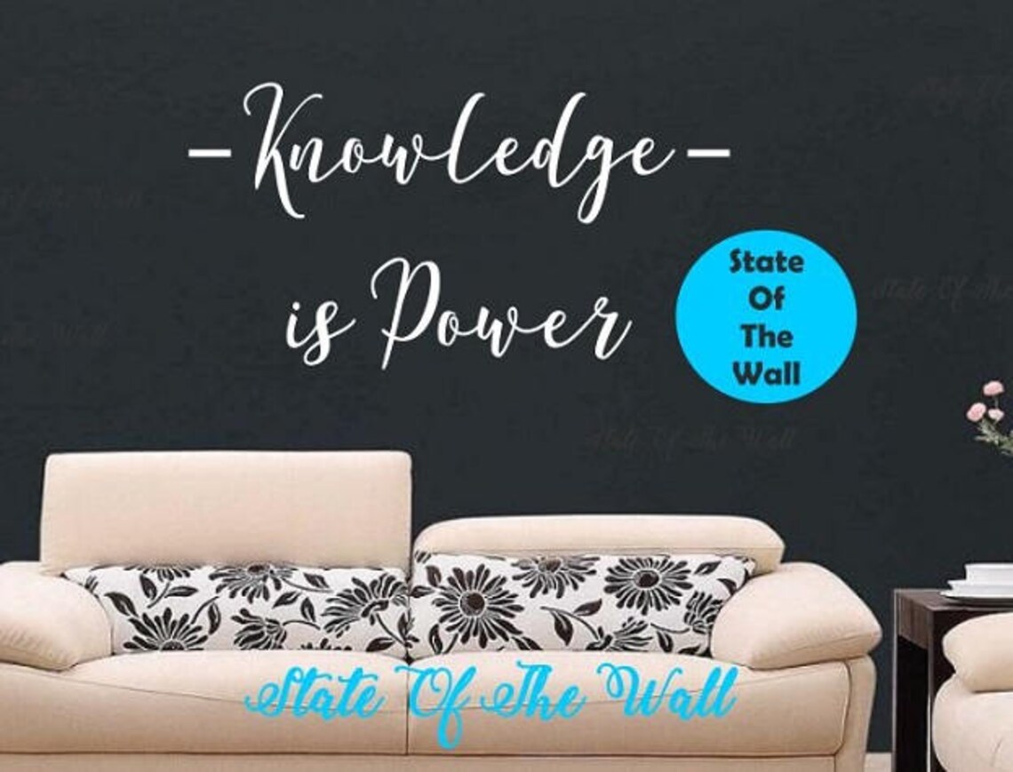 Knowledge Wall Decal Sticker Ver 2 Art Decor Bedroom Design - Etsy
