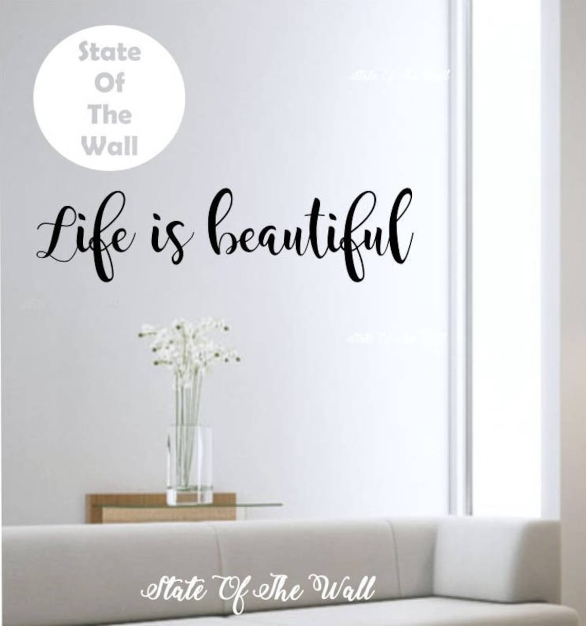 Life is Beautiful Wall Decal Vinyl Sticker Art Decor Bedroom - Etsy