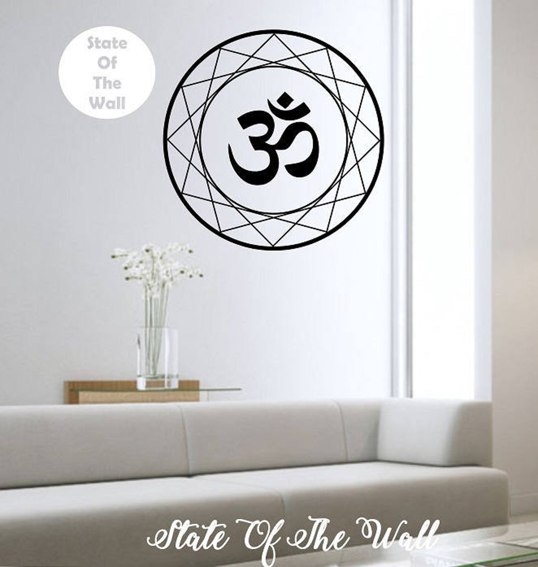 Om Wall Decal Vinyl Sticker Sacred Geometry Art Decor Bedroom Design ...