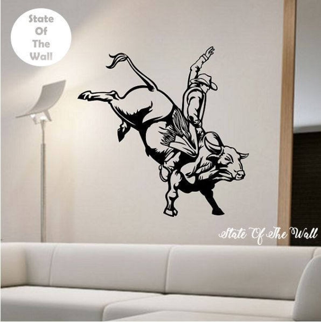 Bull Riding Wall Decal Sticker Art Decor Bedroom Design Mural Vinyl - Etsy