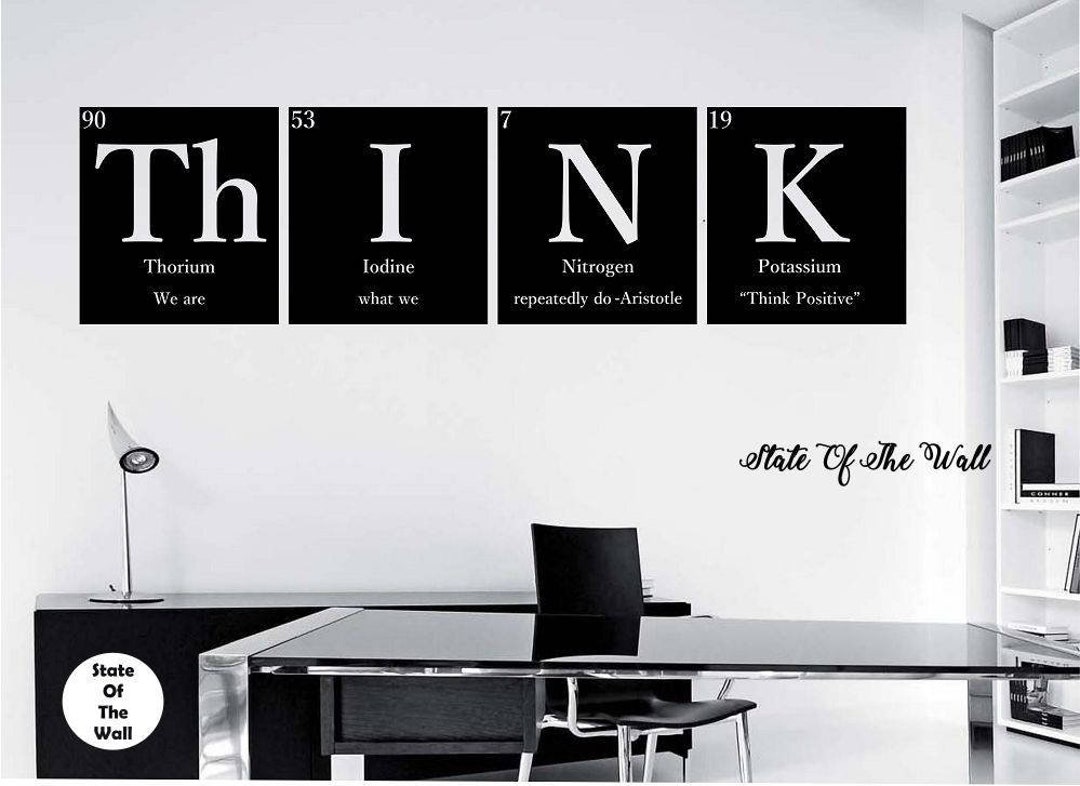 Think""with Quote"" Periodic Table Elements Vinyl Wall Decal Sticker ...