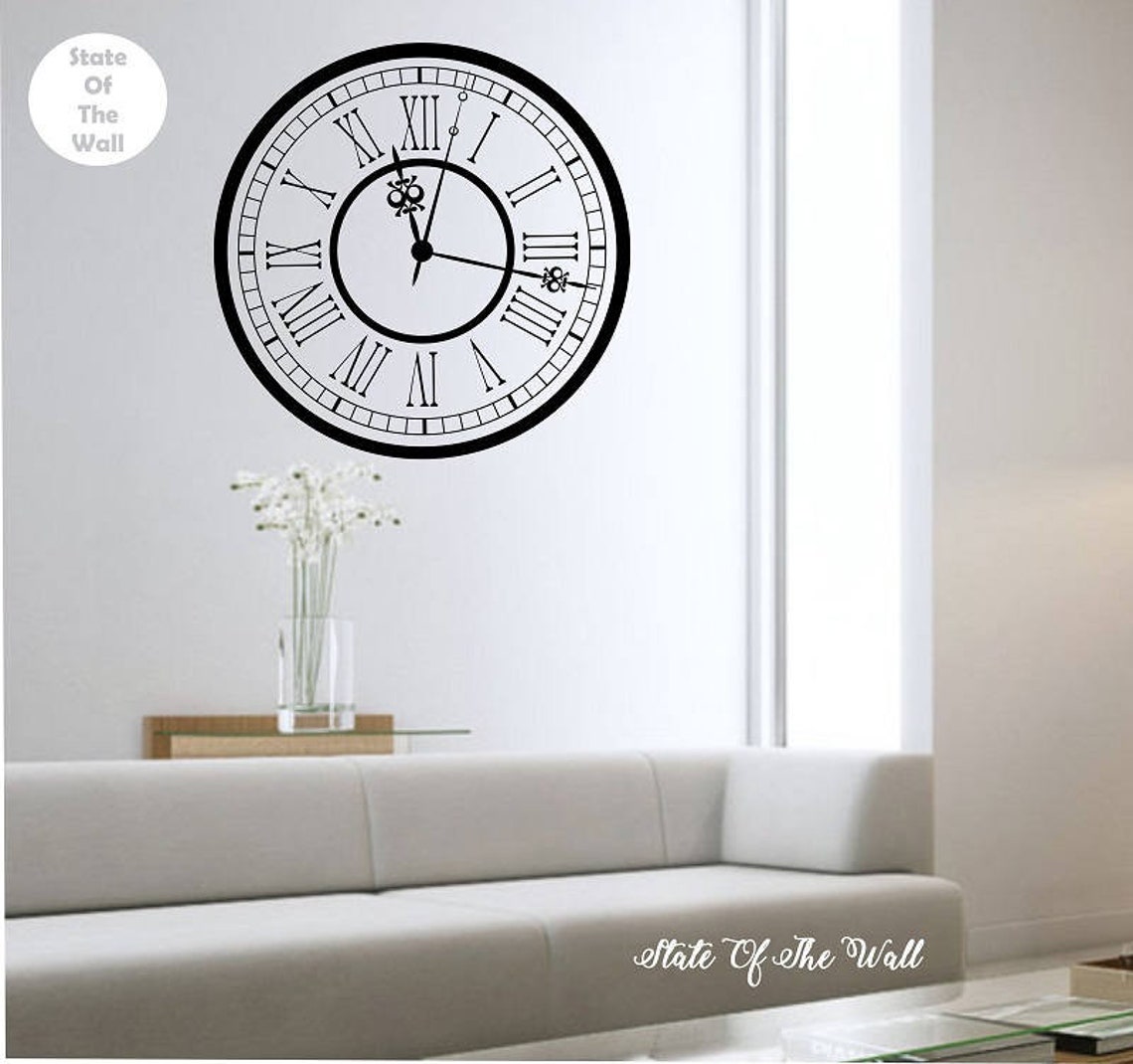 CLOCK Vinyl Wall Decal Sticker Art Decor Bedroom Design Mural - Etsy
