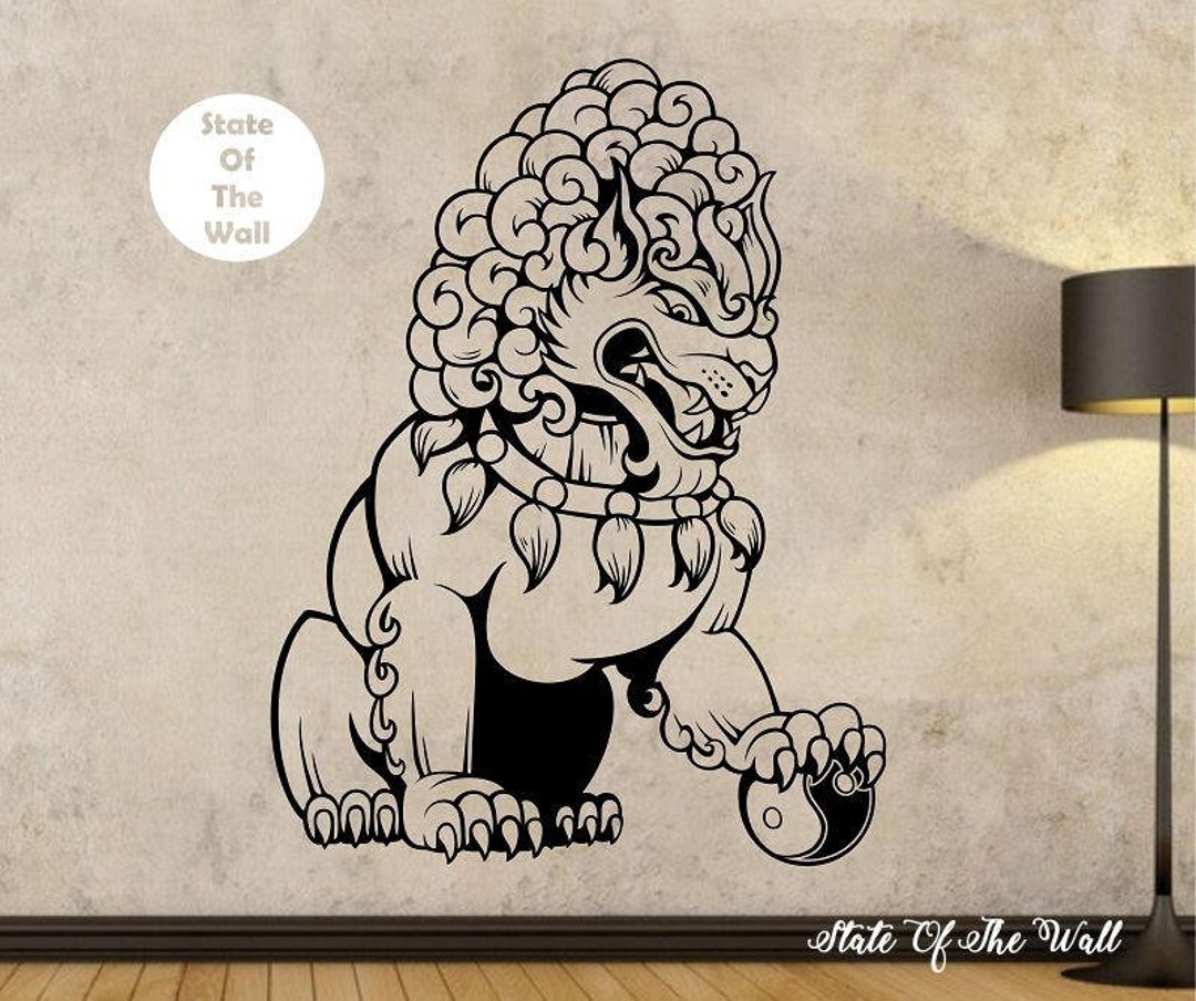 Foo Dog Vinyl Wall Decal Sticker Art Decor Bedroom Design Mural - Etsy
