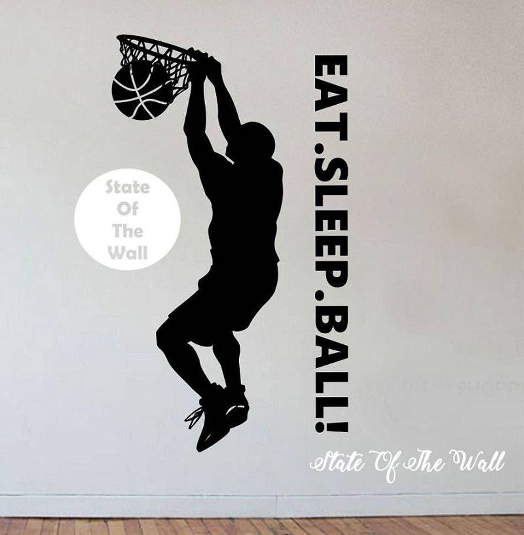 Basketball Dunk Vinyl Wall Decal Sticker Art Decor Bedroom Design Mural ...