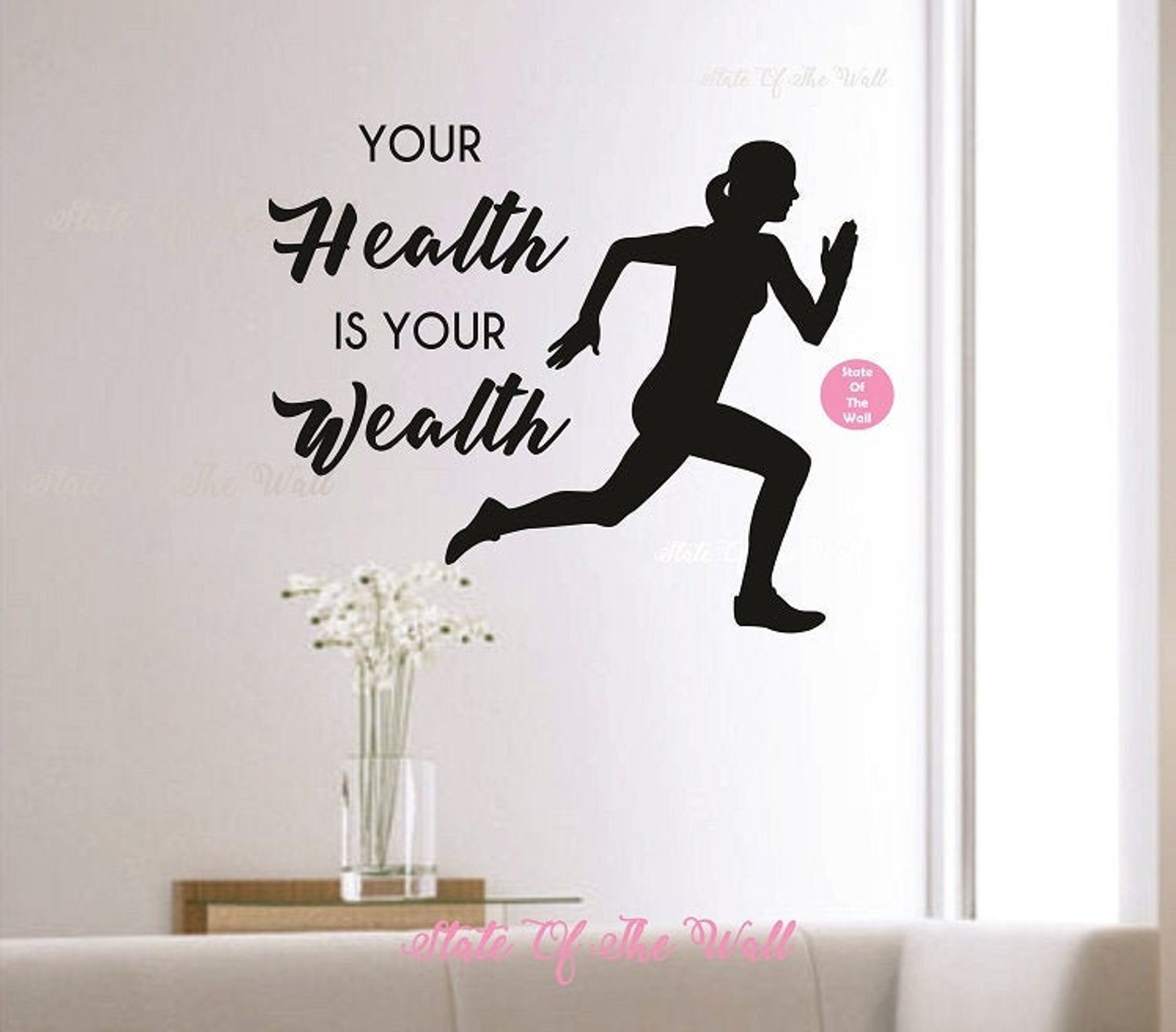 Your HEALTH is your WEALTH Vinyl Wall Decal Sticker Art Decor | Etsy