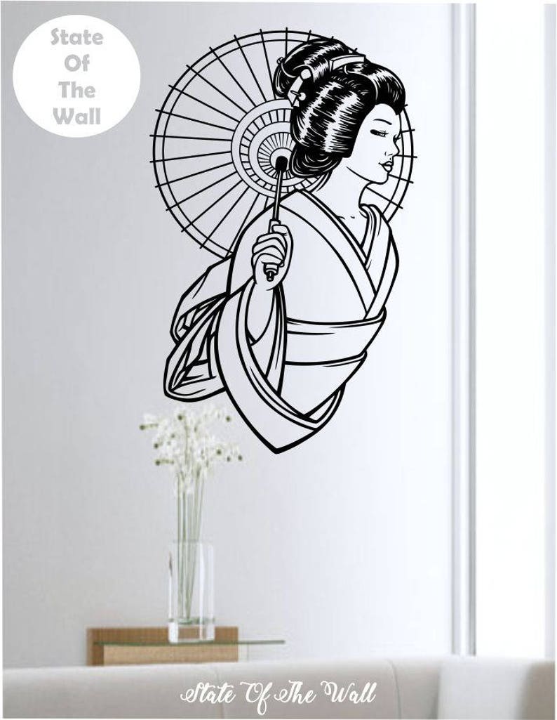 Geisha Vinyl Wall Decal Sticker Art Decor Bedroom Design Mural Etsy