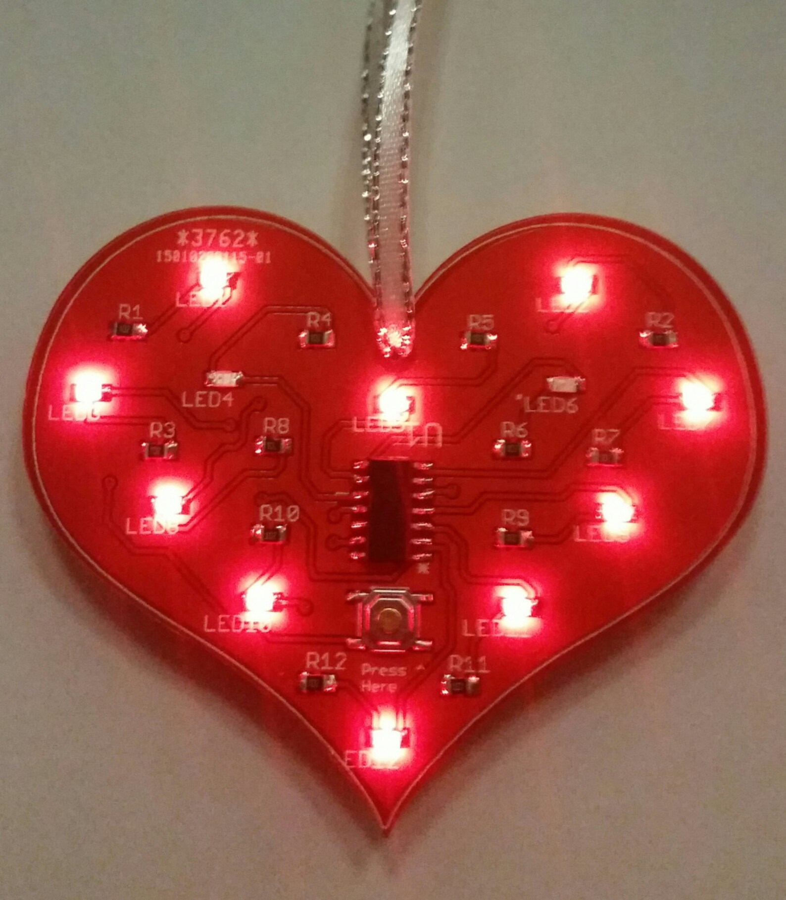 Circuit Board Red Heart With Red LED's | Etsy