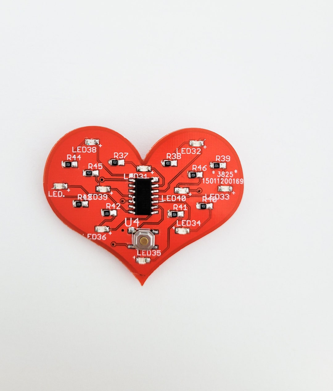 Circuit Board Pin - Mini Red Heart (red Led's) - Etsy