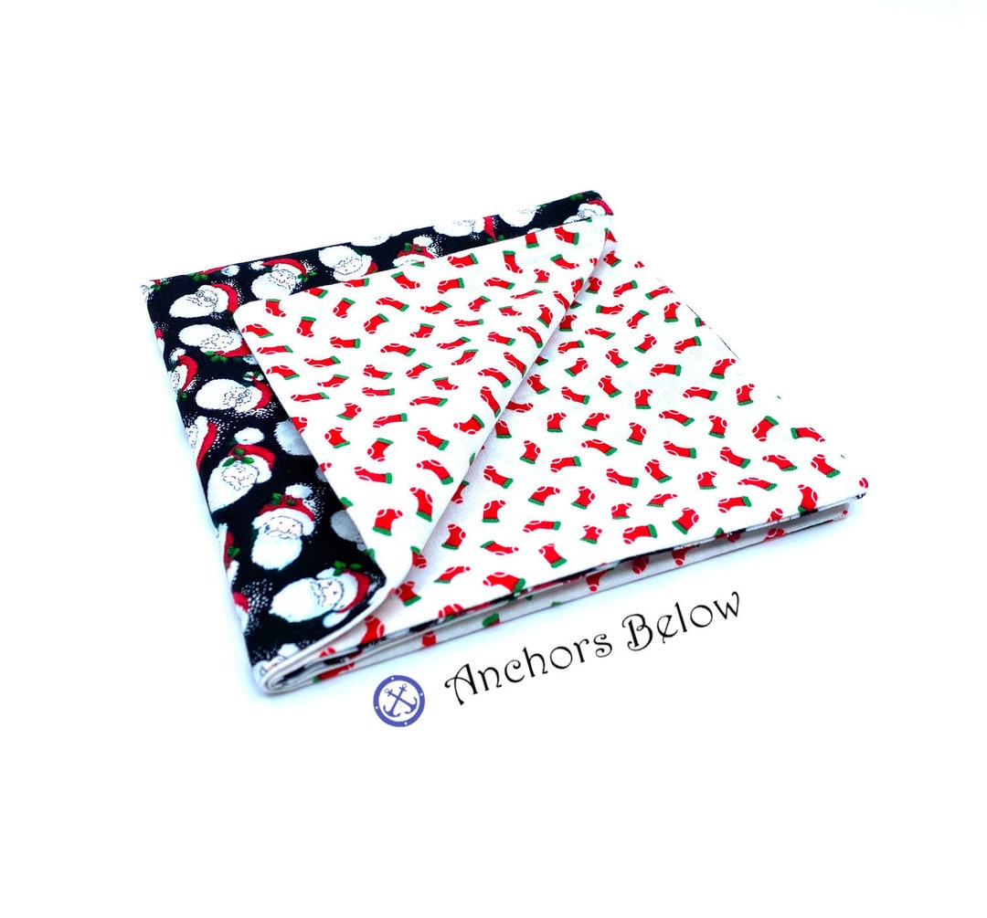 Santa Pocket Square, Christmas Pocket Square, Stocking Pocket Square ...