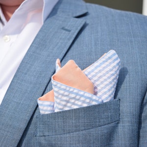Seersucker Pocket Square, Peach Pocket Square, Spring Pocket Square ...