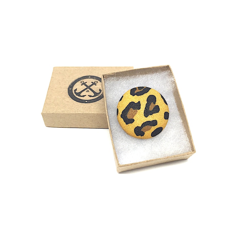 Leopard Print Lapel Pin, Magnetic Lapel Pin, Animal Print Fabric Brooch ...