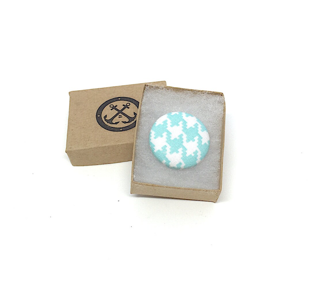 Mint Hounds Tooth Lapel Pin, Light Blue Lapel Pin, Magnetic Lapel Pin ...