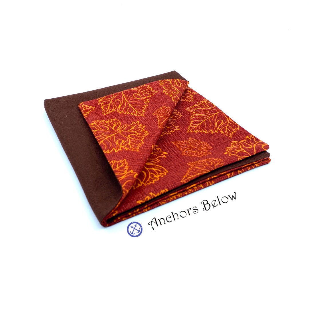 Fall Pocket Square, Fall Leaves Pocket Square, Burnt Orange Pocket ...