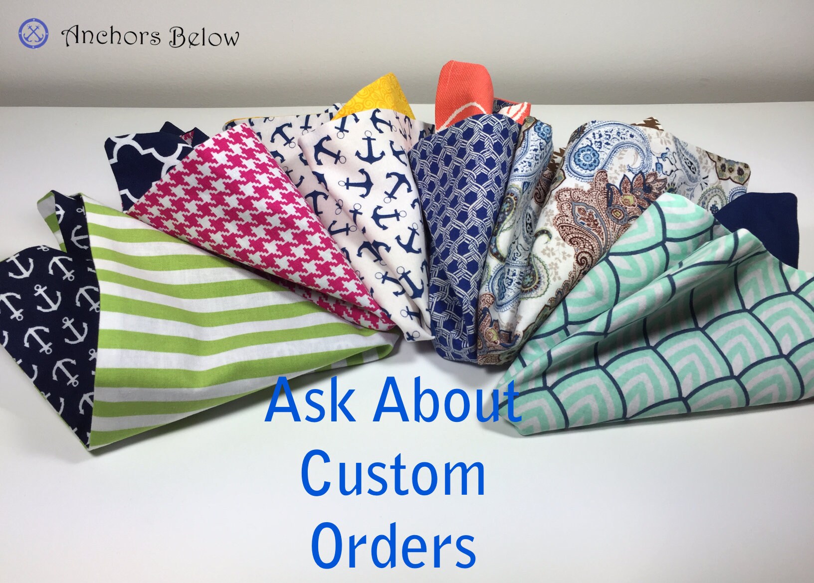 Coral Reef Pocket Square, Burnt Orange Pocket Square, Ocean Pocket ...