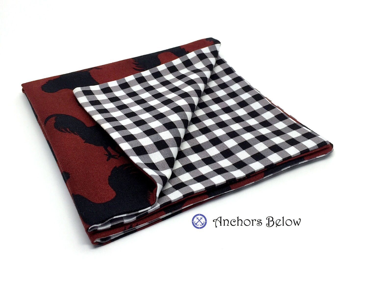 Gamecock Pocket Square, Garnet Pocket Square, Black and White Gingham ...