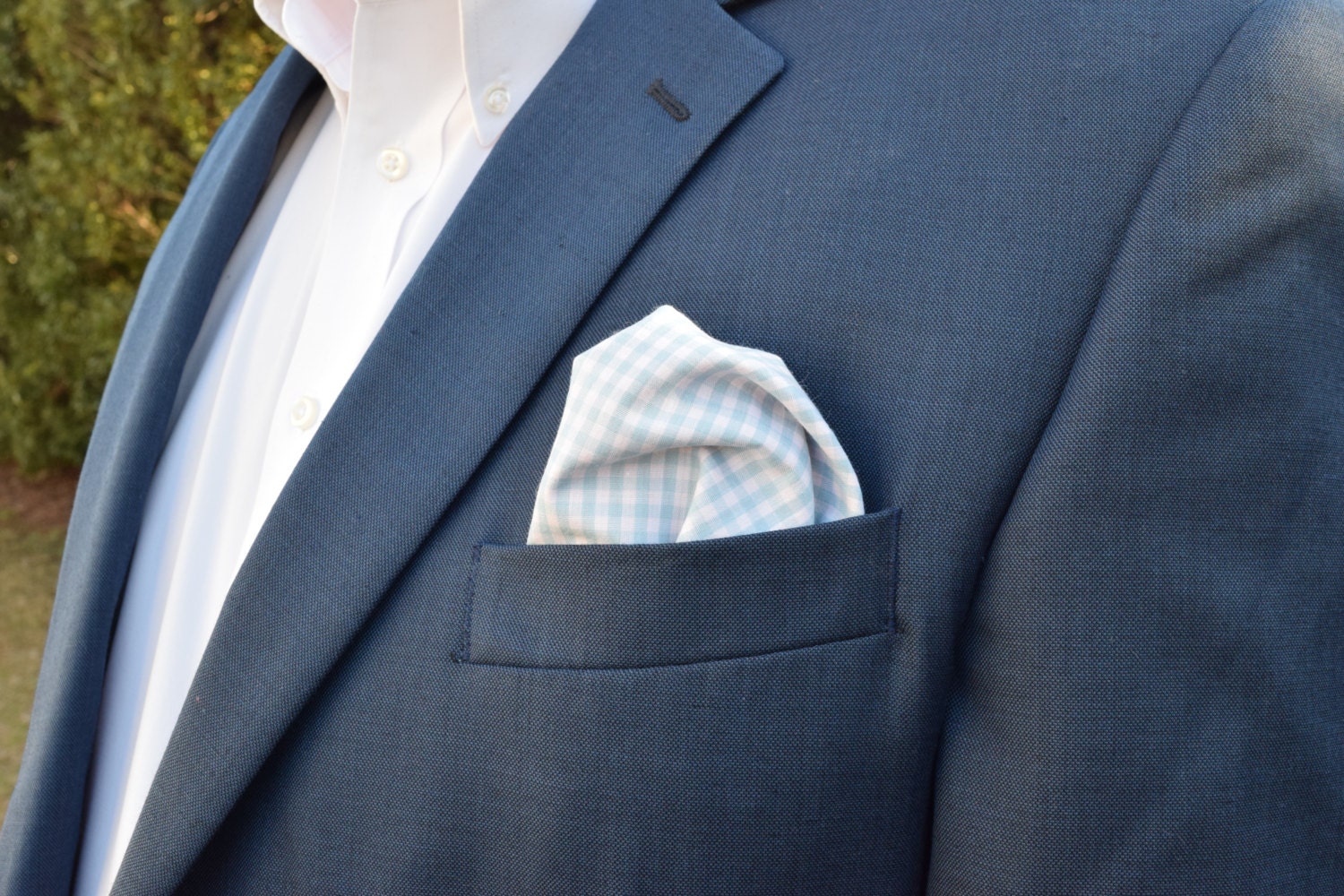 Blue Gingham Pocket Square Papaya Pocket Square Dusty Light - Etsy