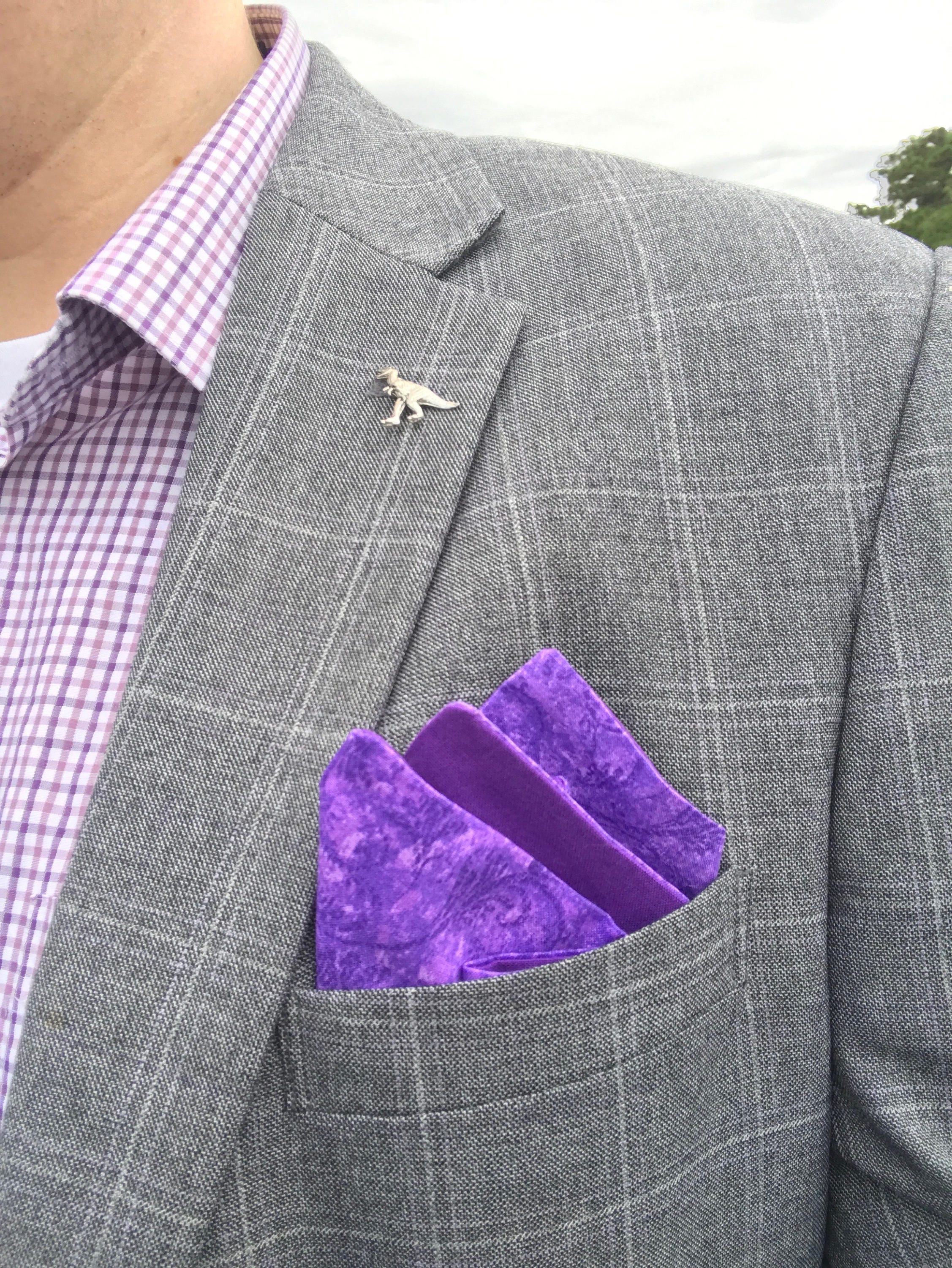 Purple Pocket Square, Paisley Pocket Square Double Sided, Cotton Pocket ...