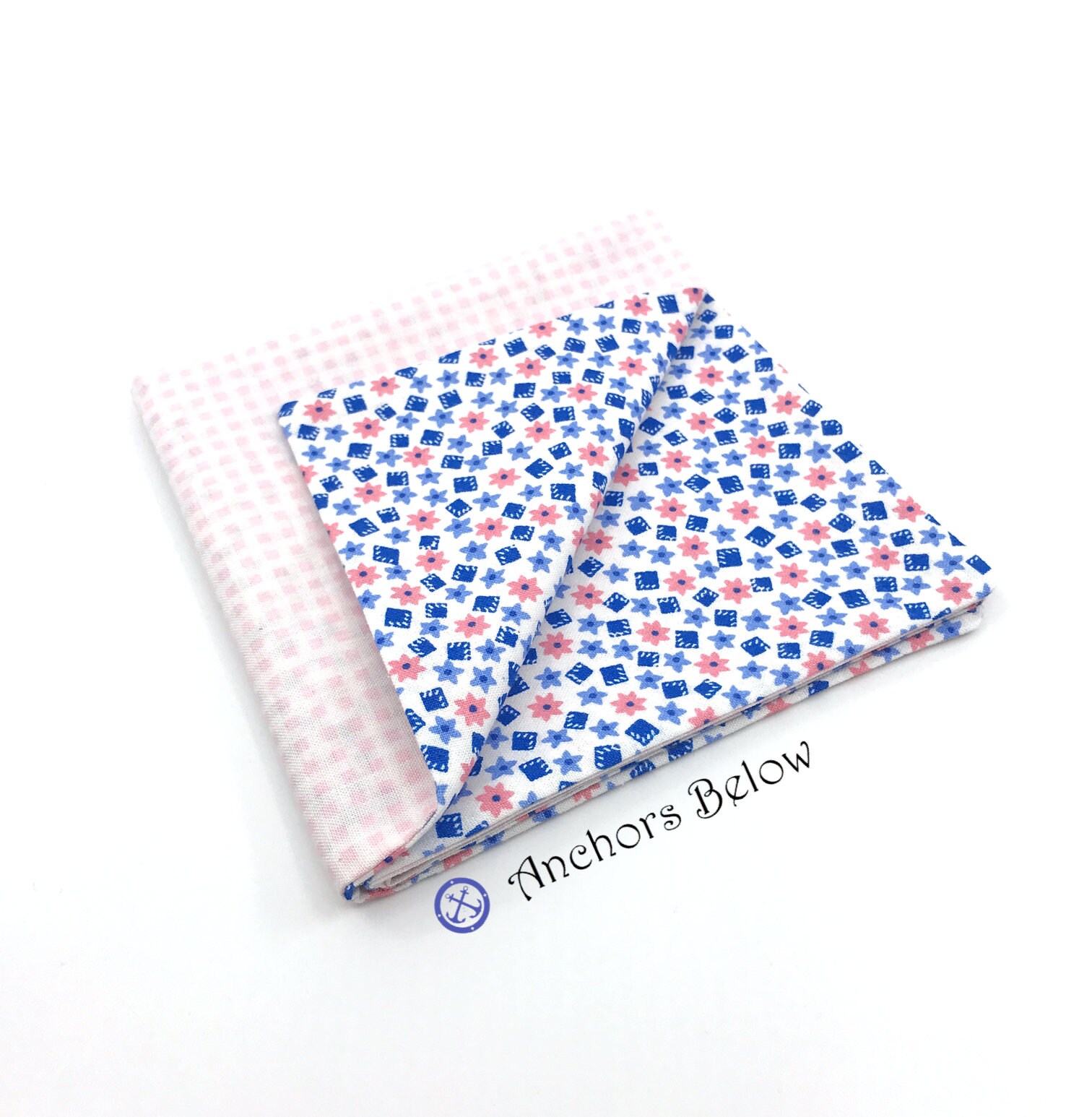 Blue and Pink Floral Pocket Square, Pink and White Gingham Pocket ...