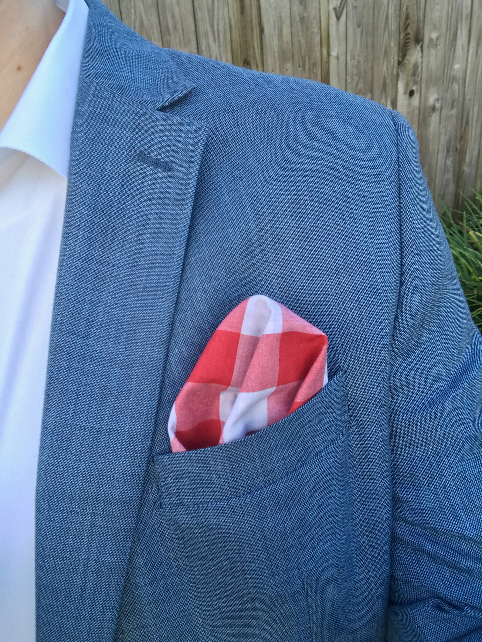Red Gingham Pocket Square, Black and White Gingham Pocket Square ...