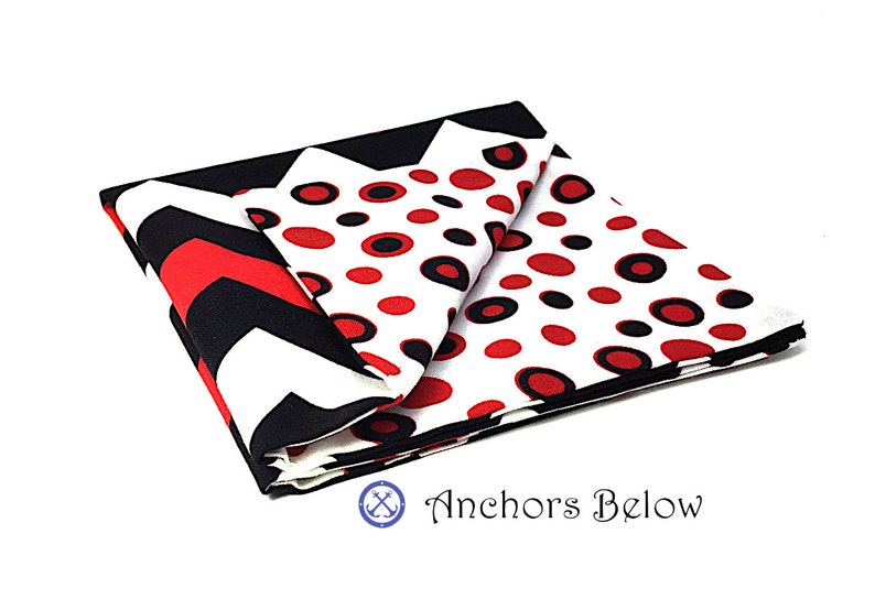 Red and Black Pocket Square, Chevron Pocket Square, Polka Dot Pocket ...