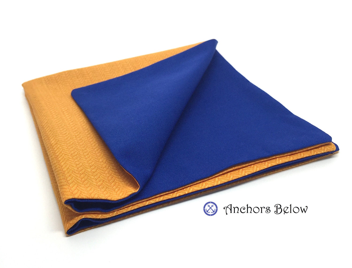 Orange Pocket Square Blue Pocket Square Double Sided Pocket - Etsy