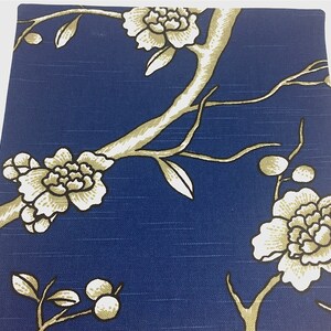 Cherry Blossom Pocket Square, Floral Pocket Square, Navy and Coral ...