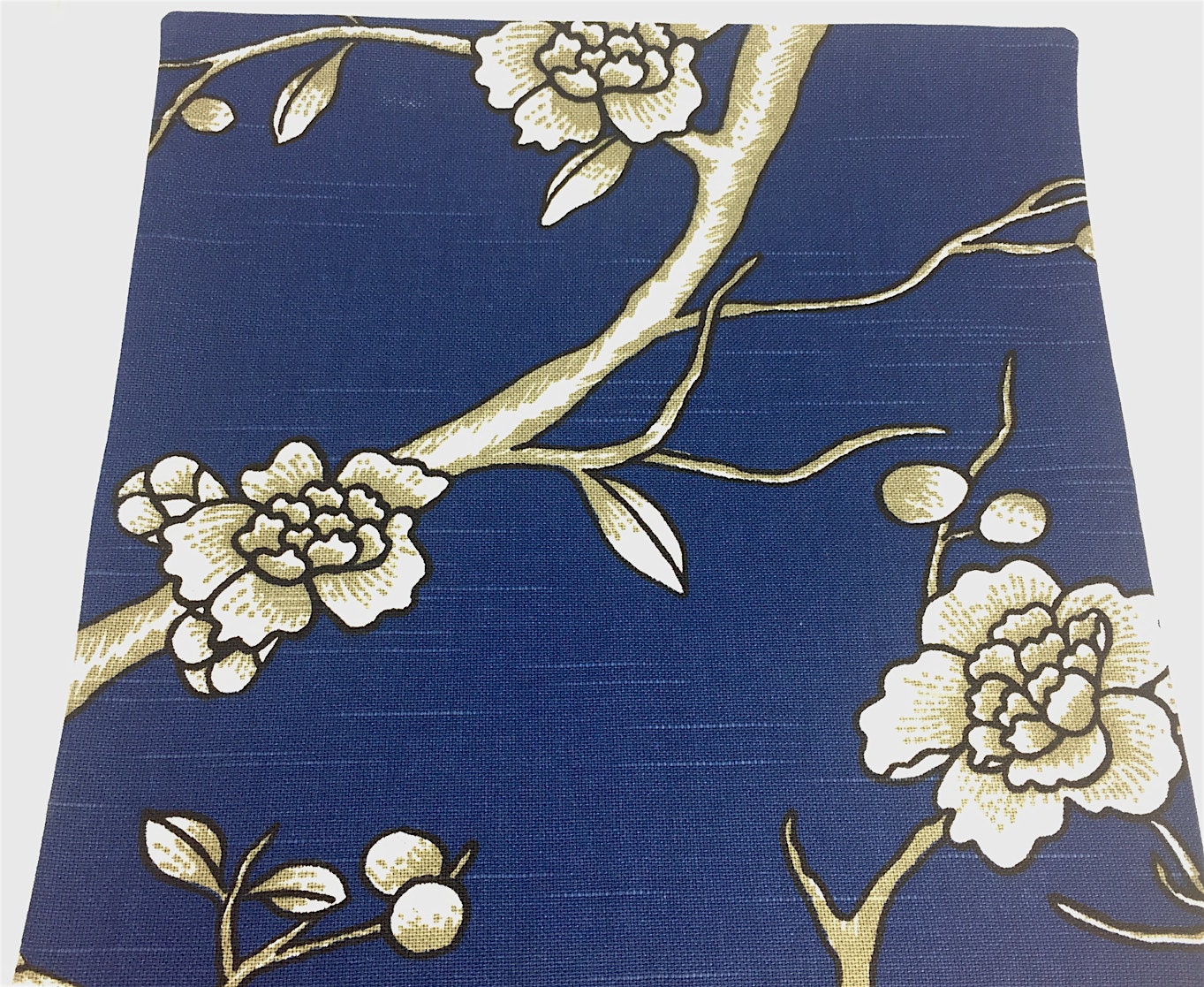 Cherry Blossom Pocket Square, Floral Pocket Square, Navy and Coral ...