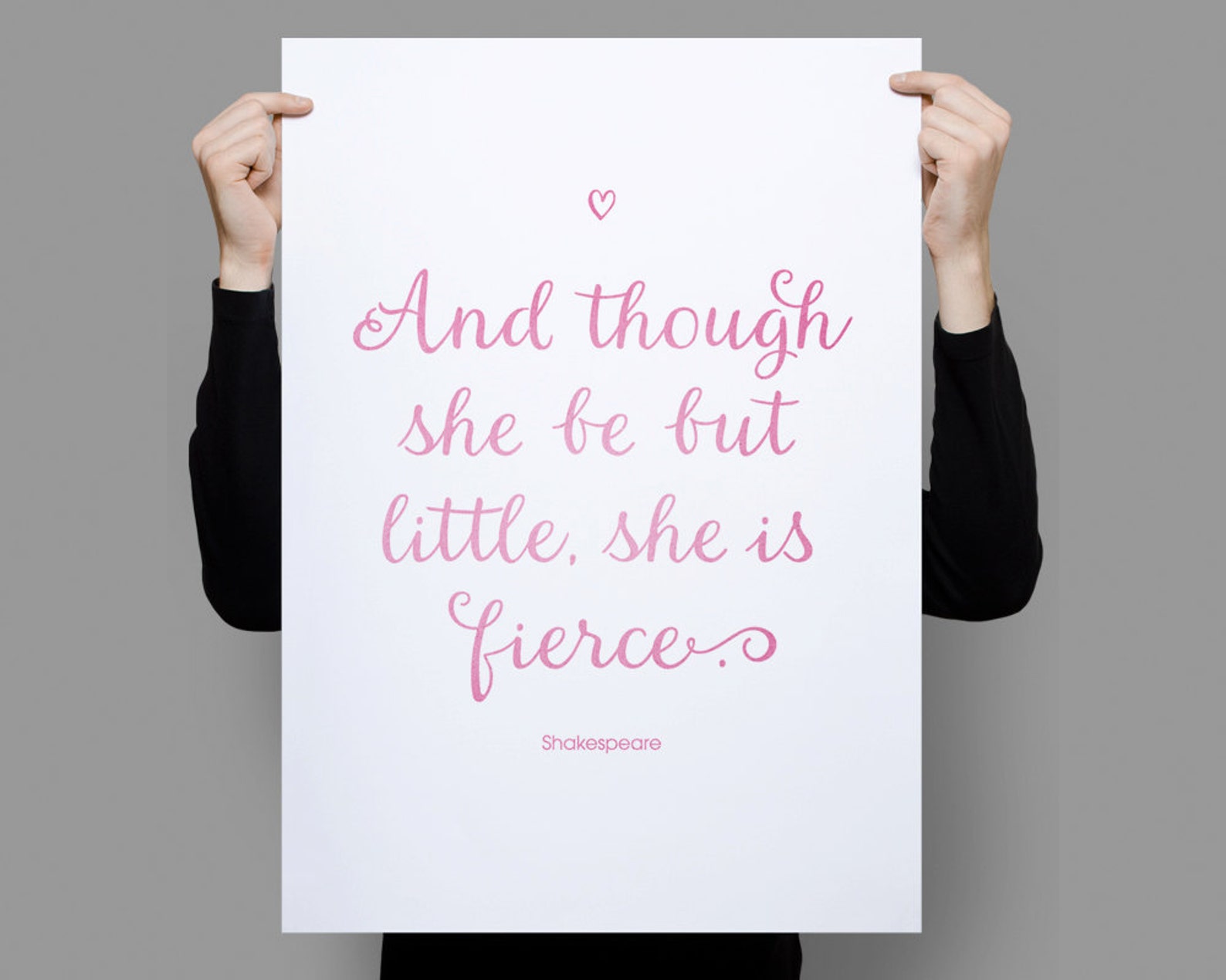 Inspirational Quote and Though She Be but Little She is - Etsy