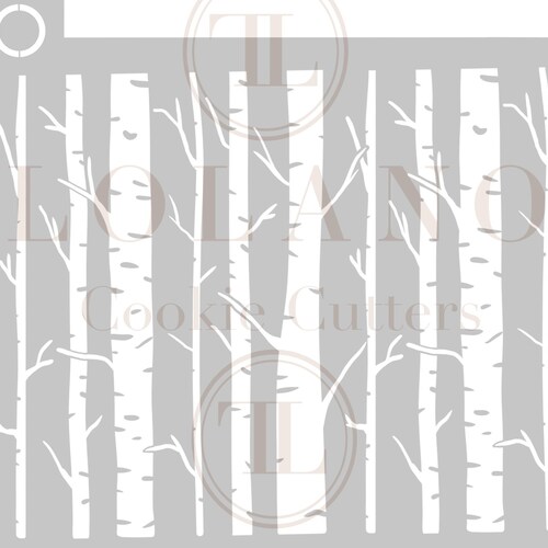 Birch Tree Pattern Cookie Stencil - Etsy