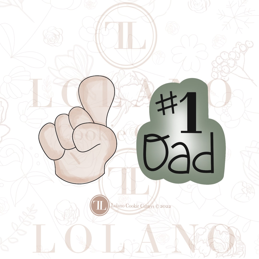 Number 1 Dad Hand and Plaque Cookie Cutter Set - Etsy