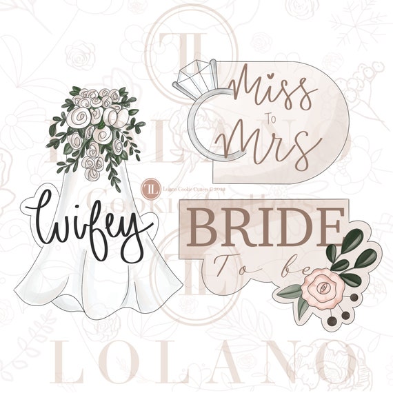 Bride to Be/ Ms to Mrs/ Wifey/ Bridal Shower Cookie Cutters - Etsy
