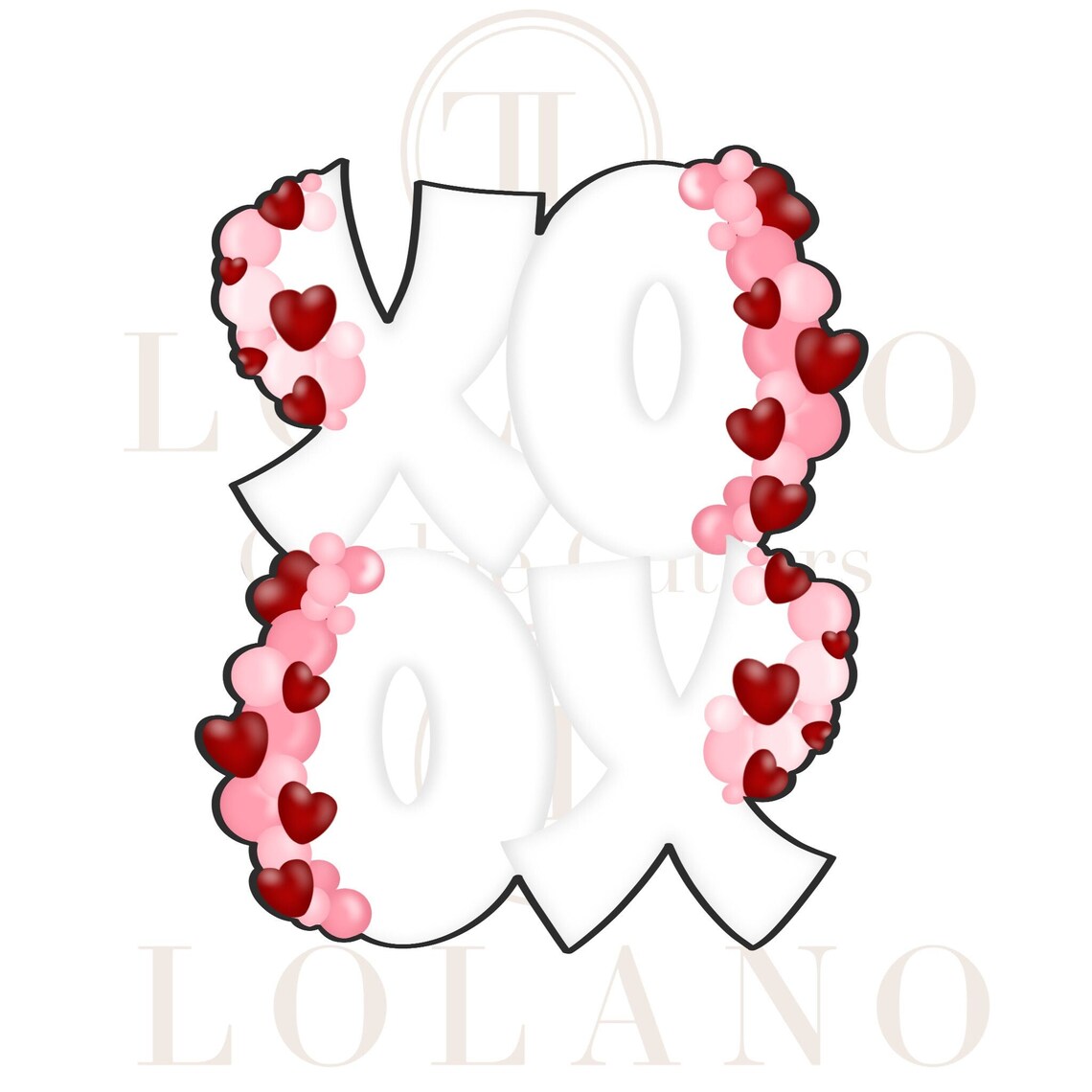 Valentine's Day xoxo Balloon Garland Cookie Cutter - Etsy