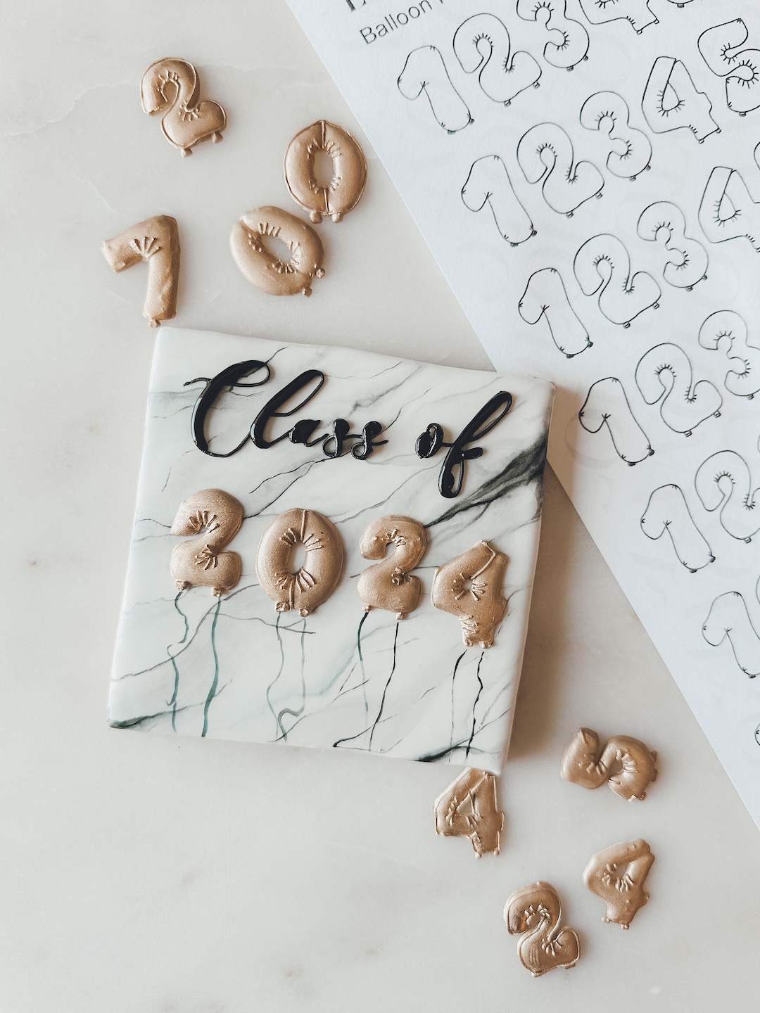 Balloon Number Royal Icing Transfer Sheet Bundle of 3 - Etsy