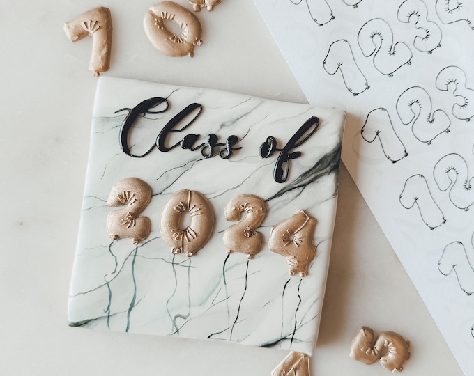 Balloon Number Royal Icing Transfer Sheet Bundle of 3 - Etsy