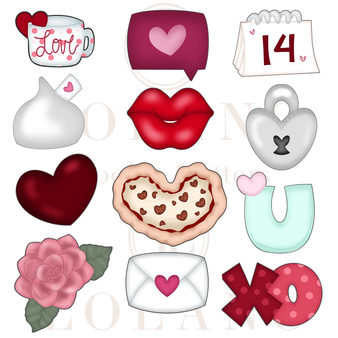Valentine’s Day Mini MIX & MATCH Cookie Cutter Set of 12 - Etsy