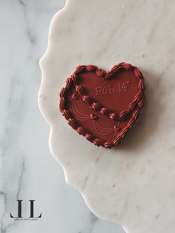 Valentine s Day Vintage Heart Cake Cookie Cutter Etsy UK