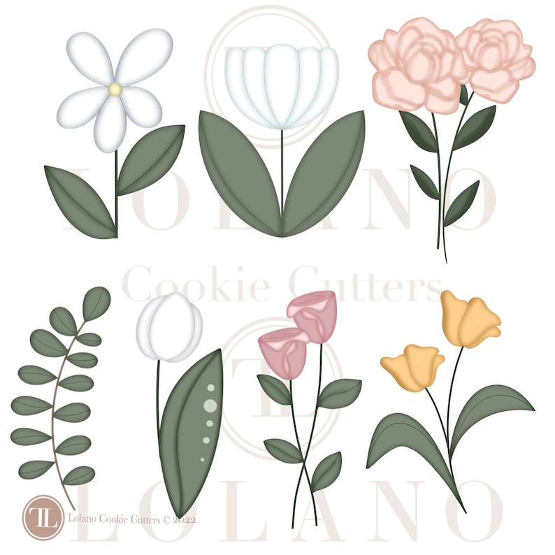 Spring Flower Set of 6 - Etsy