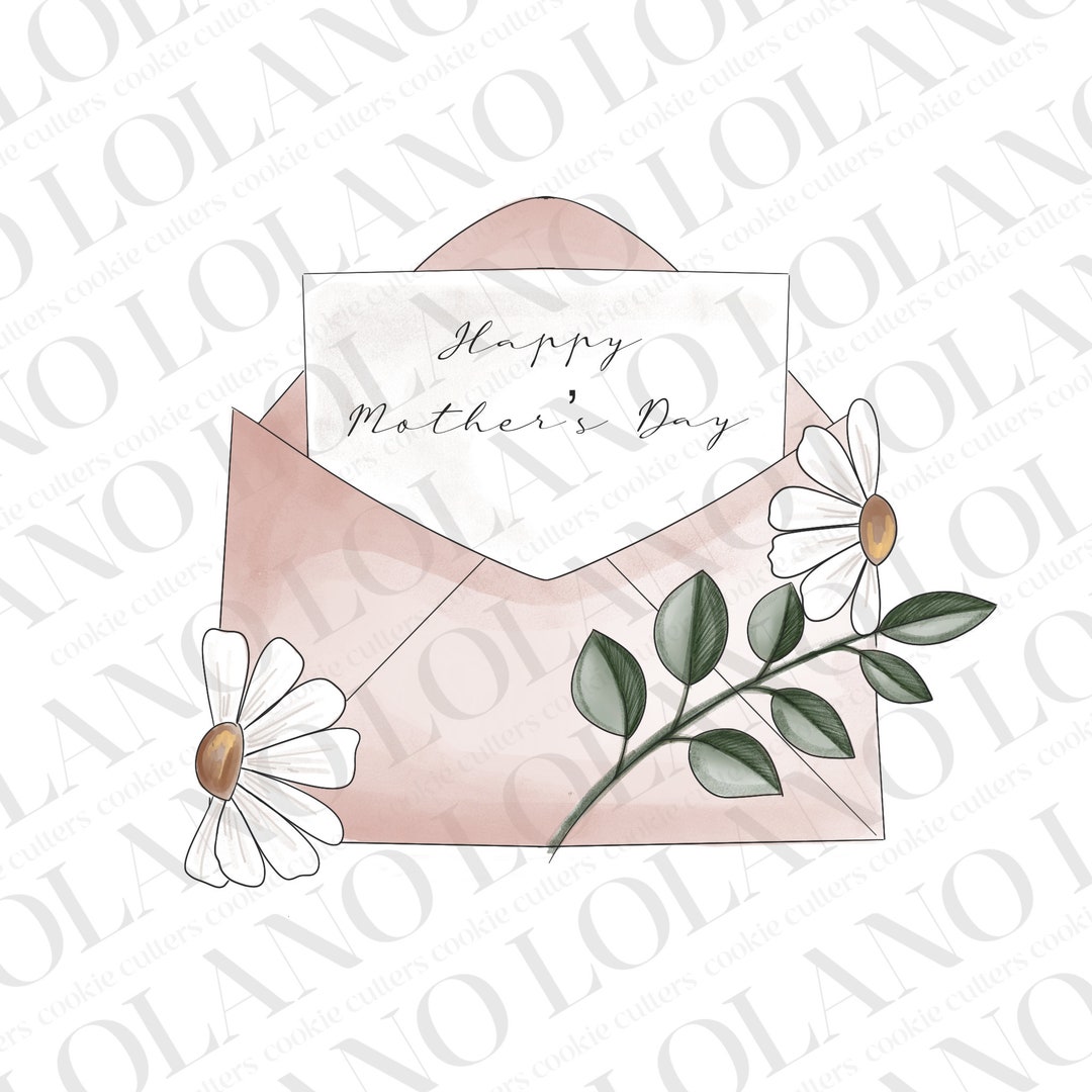 Mother’s Day Envelope With Florals Cookie Cutter - Etsy