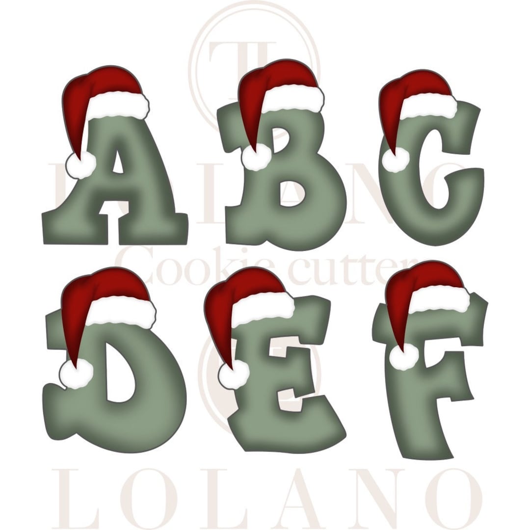 A-Z Christmas Letters With Santa Hat Cookie Cutters - Etsy