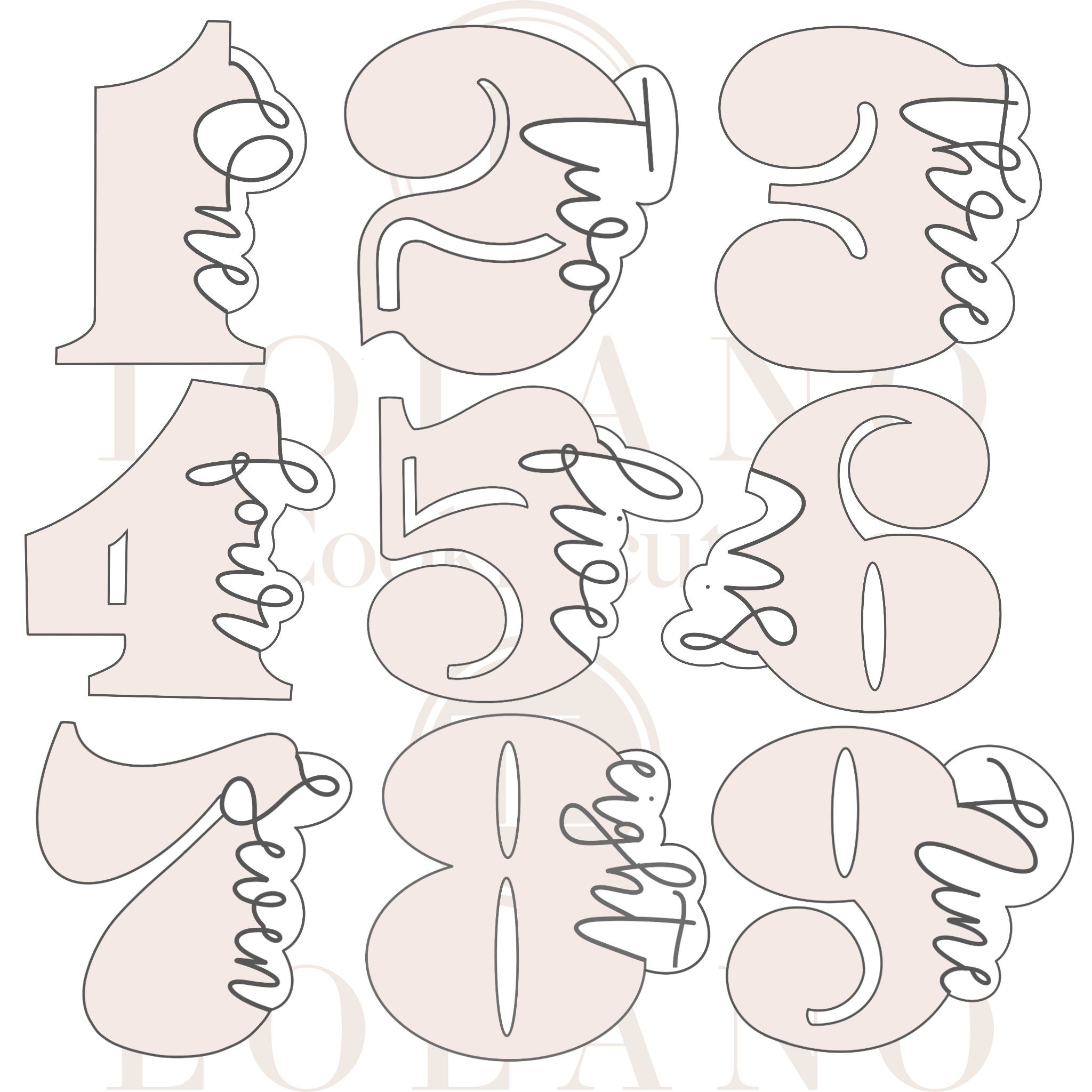 Handwritten Number Cookie Cutters - Etsy