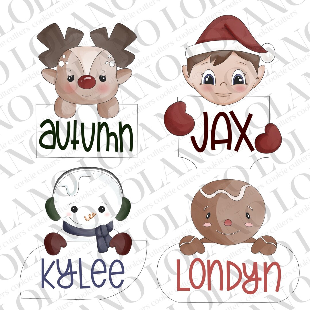 Christmas Name Plaque Cookie Cutters - Etsy