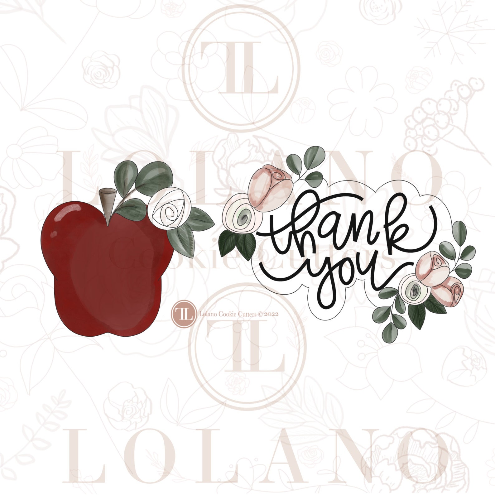 Teacher Appreciation Apple With Thank You Cookie Cutters - Etsy