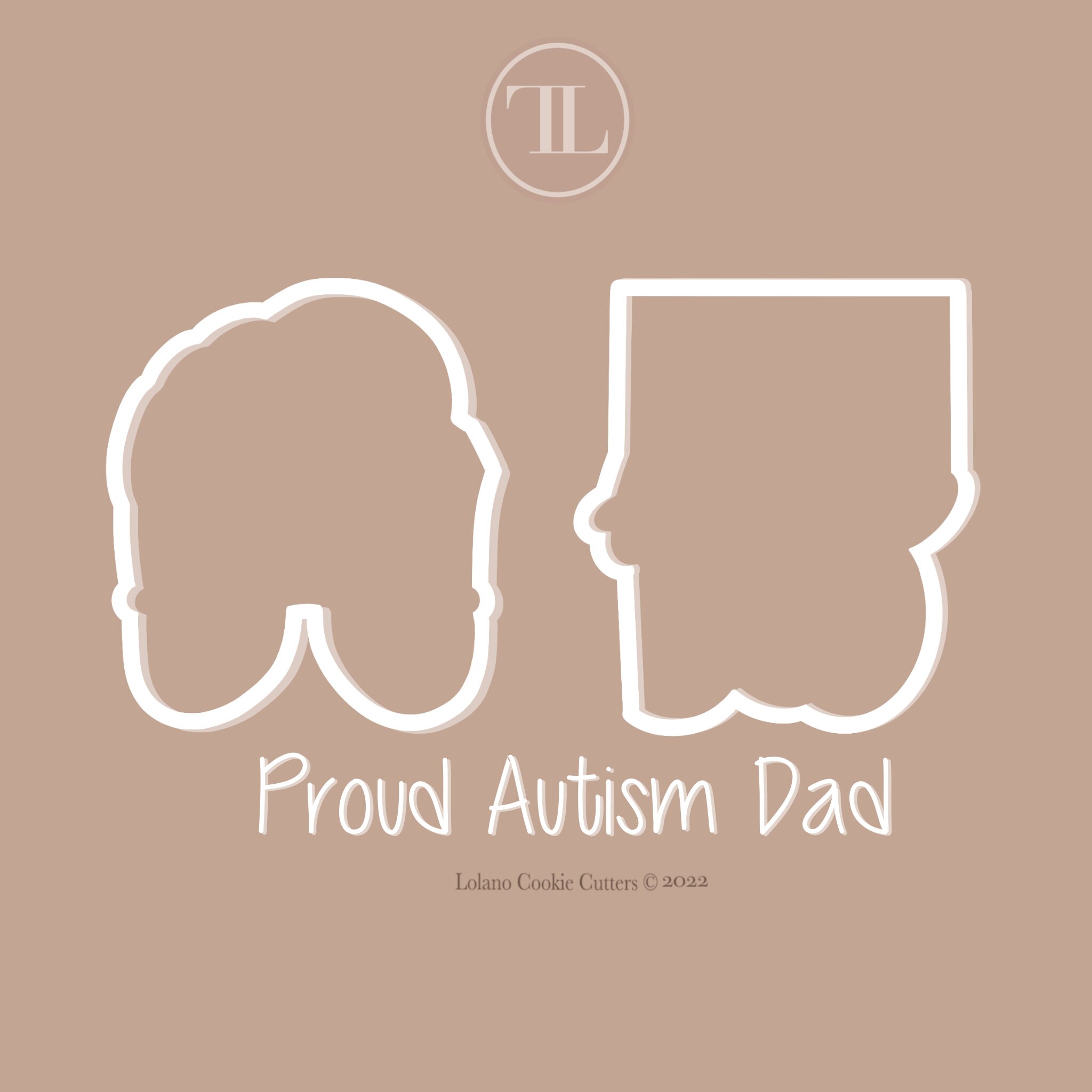 Autism Dad/father’s Day Cookie Cutter Set - Etsy