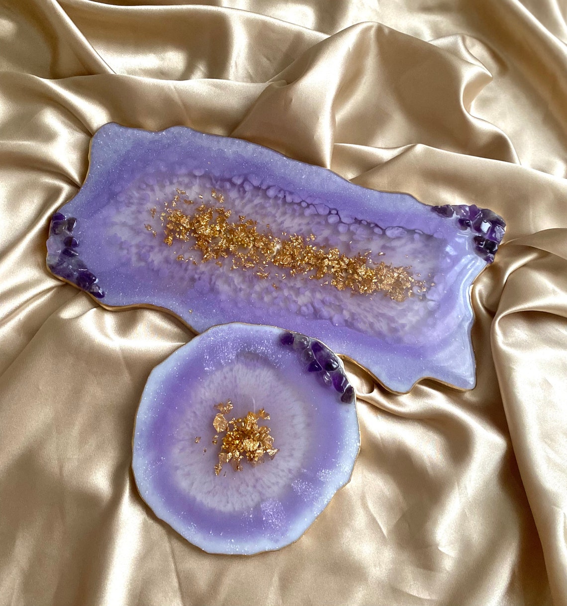 Holiday Present Resin Tray Resin Platter and Coaster Bridal - Etsy