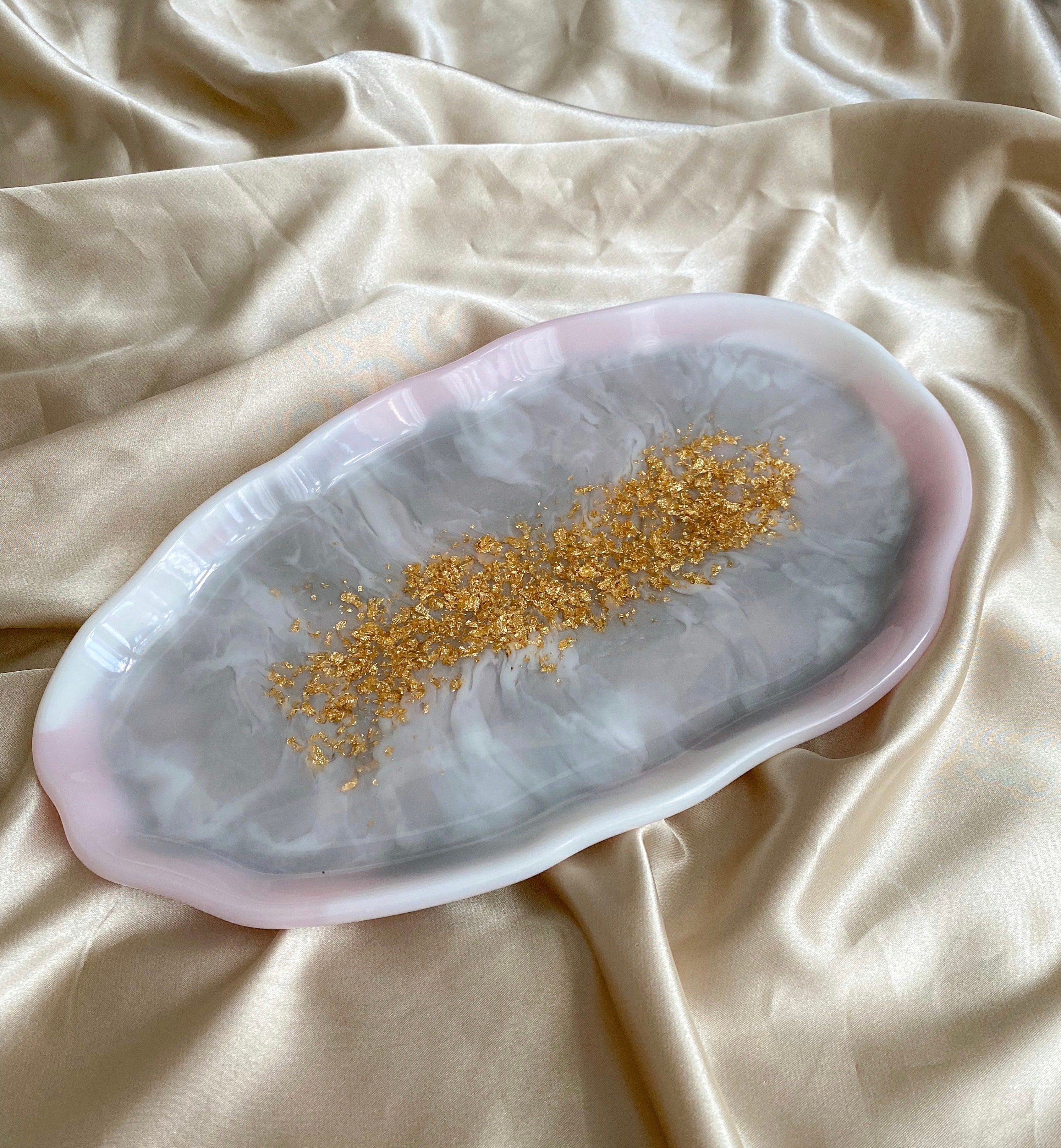Pastel Colors Resin Tray Resin Platter and Jar Bridal Gift Home Decor ...